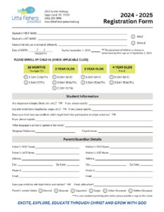 2024-2025 LFP Registration Packet - Little Fishers Preschool